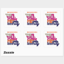 Missouri State Nickname Word Art Square Sticker | Zazzle