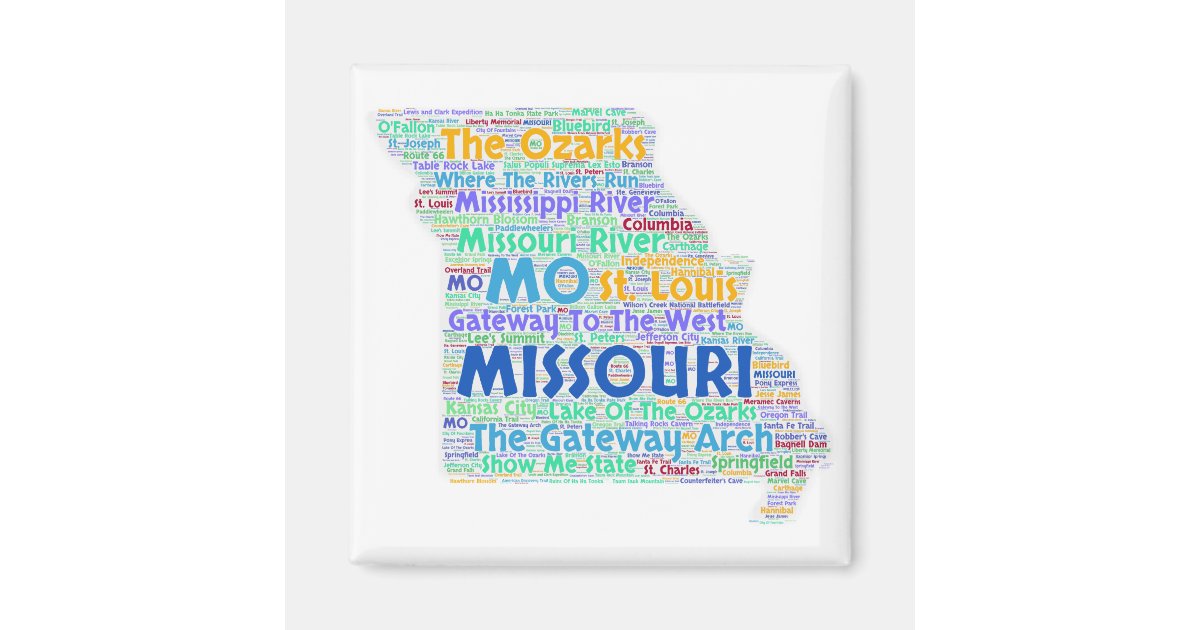 Missouri Word Cloud Magnet | Zazzle