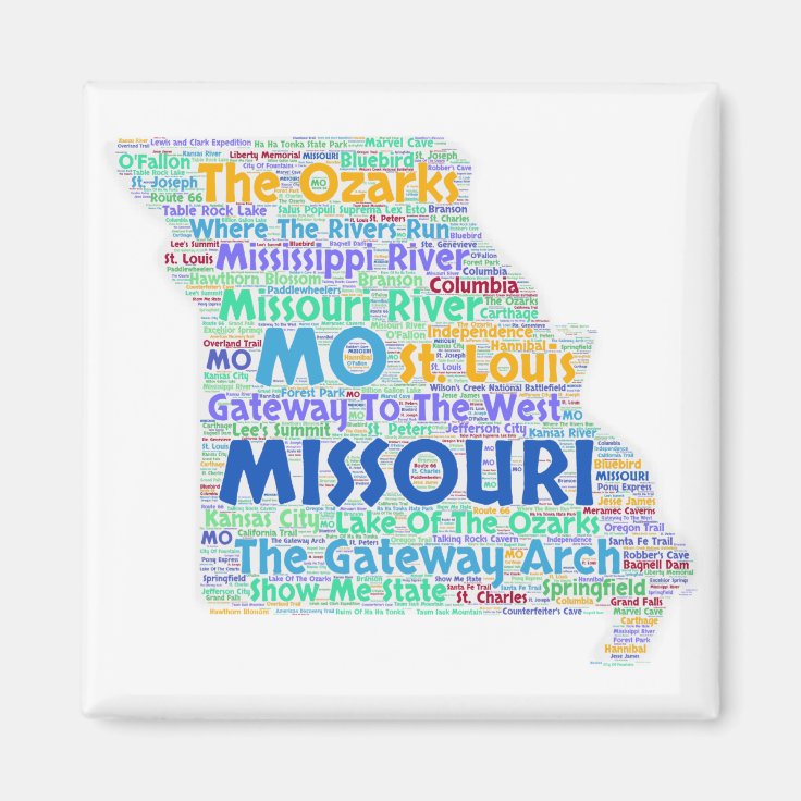 Missouri Word Cloud Magnet | Zazzle