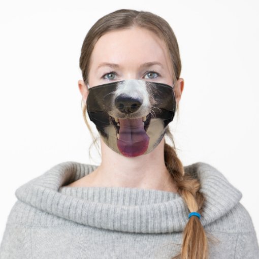 Missy 2 Border Collie Dog Adult Cloth Face Mask | Zazzle