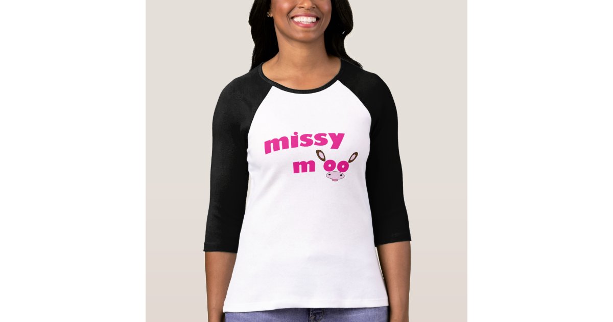 Missy Moo Cow Logo Pink T-Shirt | Zazzle