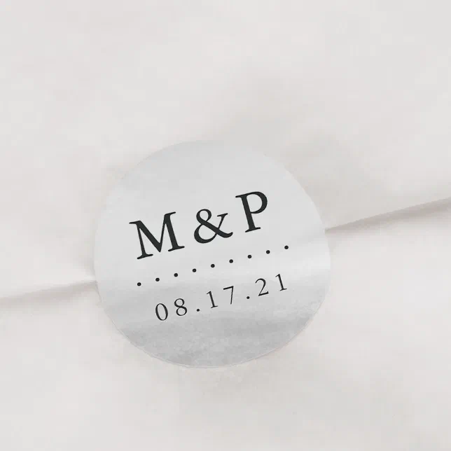 Mist Wedding Monogram Classic Round Sticker | Zazzle