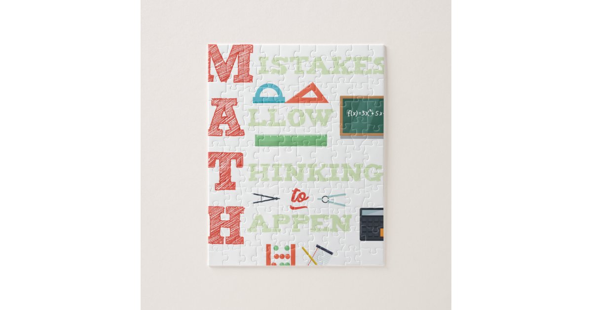 Mistakes Allow Thinking To Happen Math Teacher Jigsaw Puzzle | Zazzle