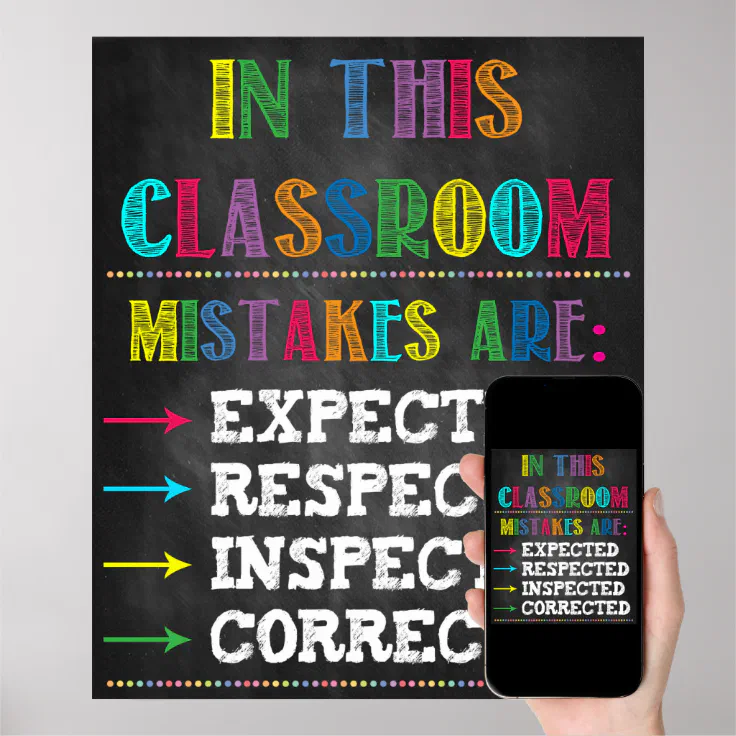 Mistakes Classroom Printable Poster | Zazzle