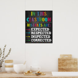 Mistakes Classroom Printable Poster | Zazzle