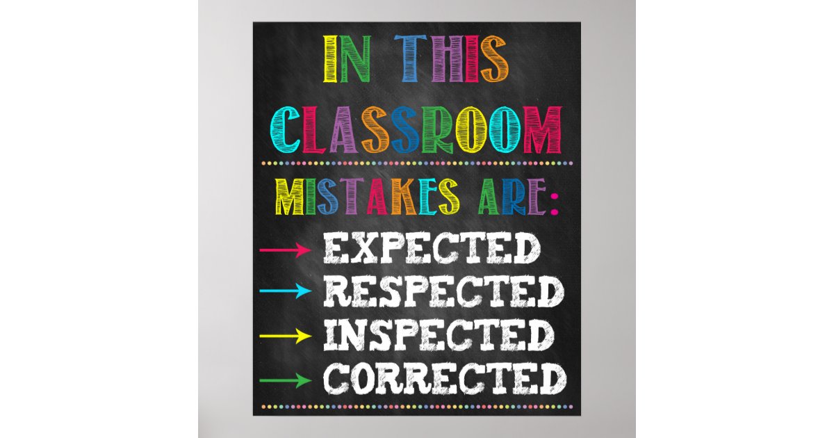 Mistakes Classroom Printable Poster Zazzle