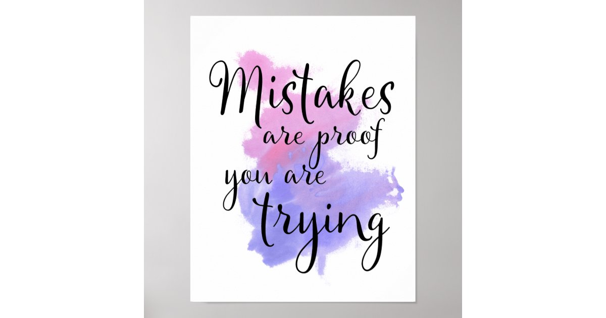 Mistakes Quote Classroom Craft Room Poster | Zazzle