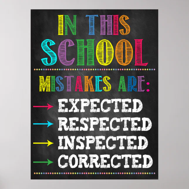 Mistakes Rainbow Classroom Poster | Zazzle