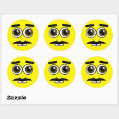 Mister Clueless Emoji Face Classic Round Sticker | Zazzle