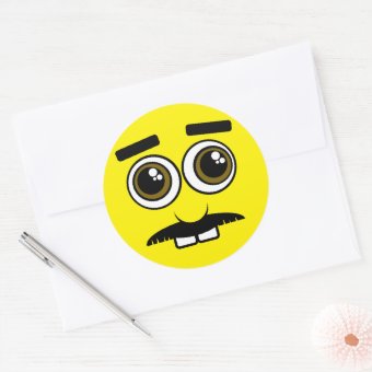 Mister Clueless Emoji Face Classic Round Sticker | Zazzle
