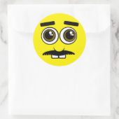Mister Clueless Emoji Face Classic Round Sticker | Zazzle