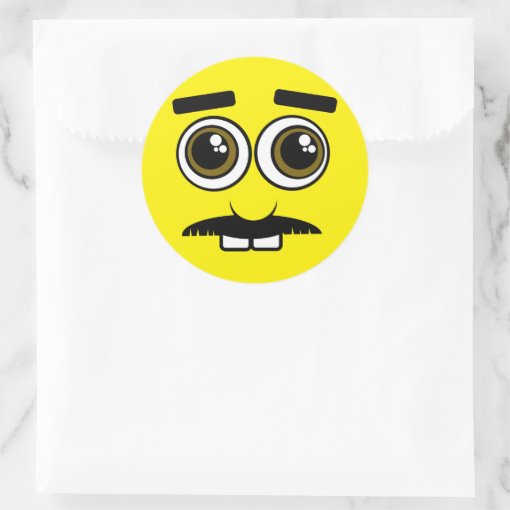 Mister Clueless Emoji Face Classic Round Sticker | Zazzle