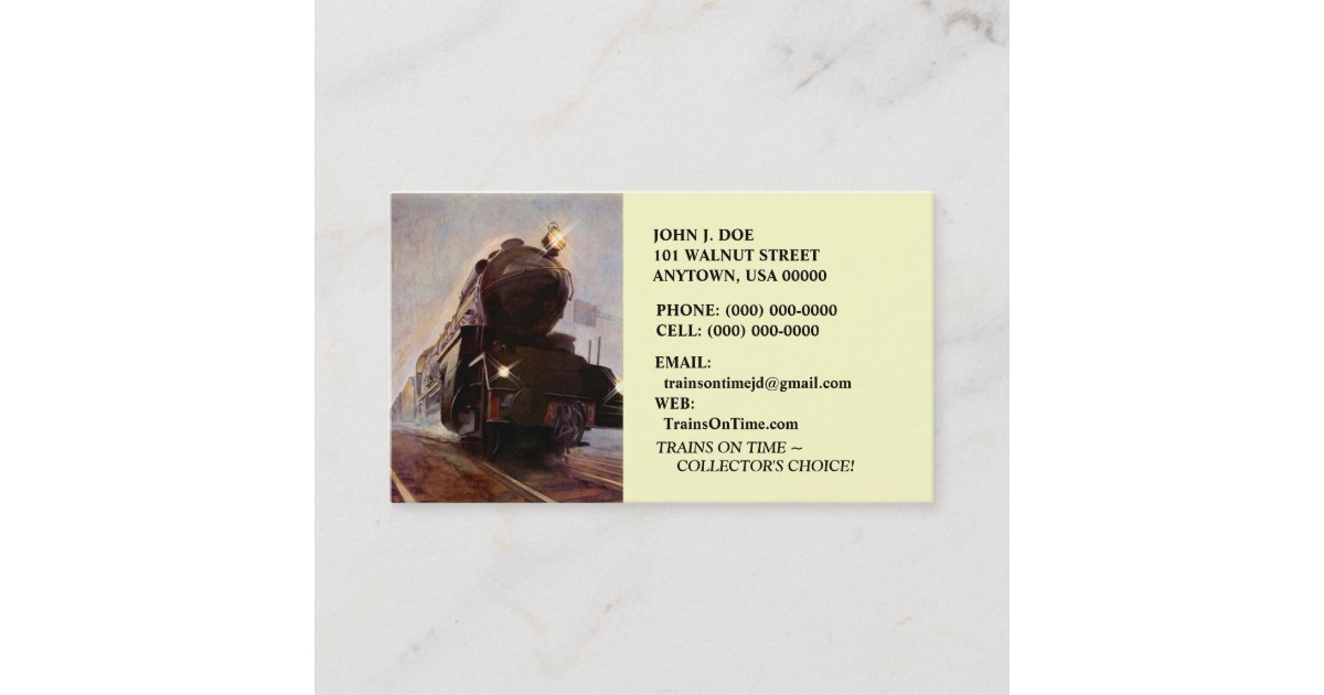 MISTING EVENING TRAIN ON RAILROAD ~BUSINESS CARDS! BUSINESS CARD | Zazzle