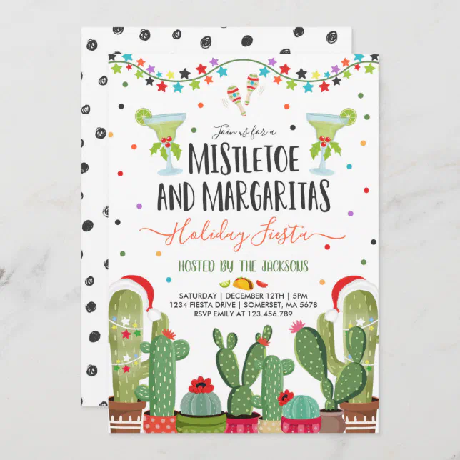 Mistletoe and Margaritas Holiday Party Invitation | Zazzle