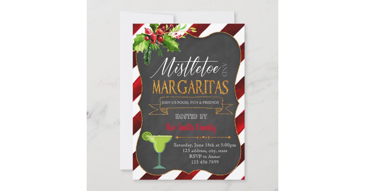 Mistletoe and Margaritas party invitation | Zazzle