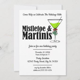 Mistletoe and Martinis Party Invitations | Zazzle