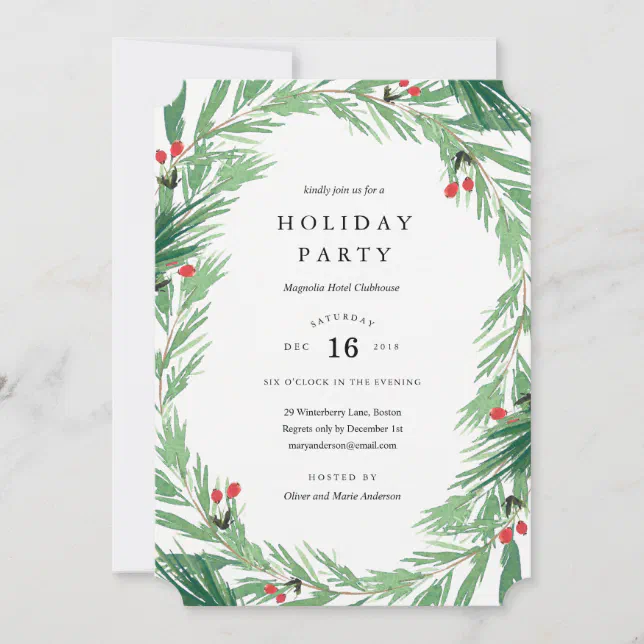 Mistletoe Holiday Party Invitation | Zazzle