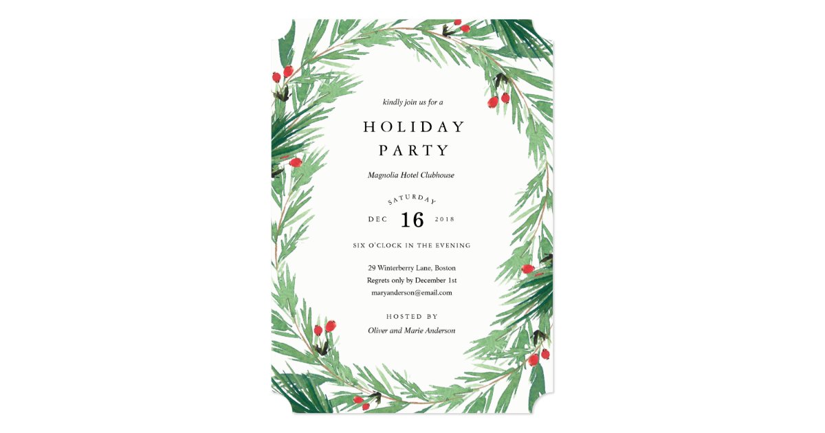 Mistletoe Holiday Party Invitation | Zazzle.com