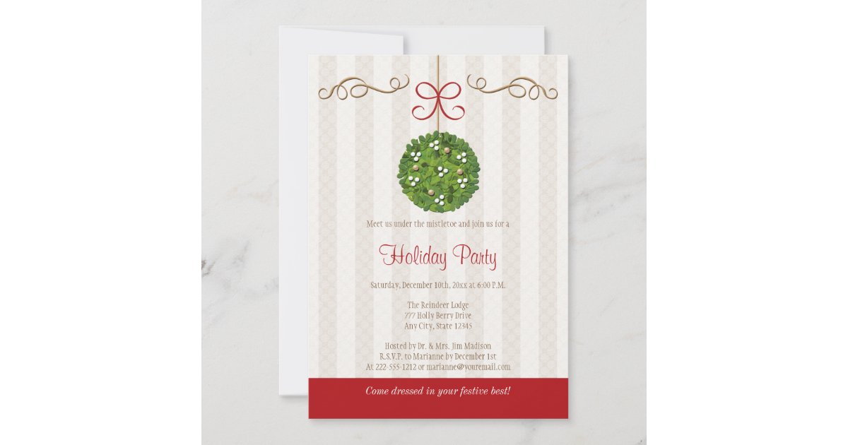 MISTLETOE HOLIDAY PARTY INVITATIONS | Zazzle