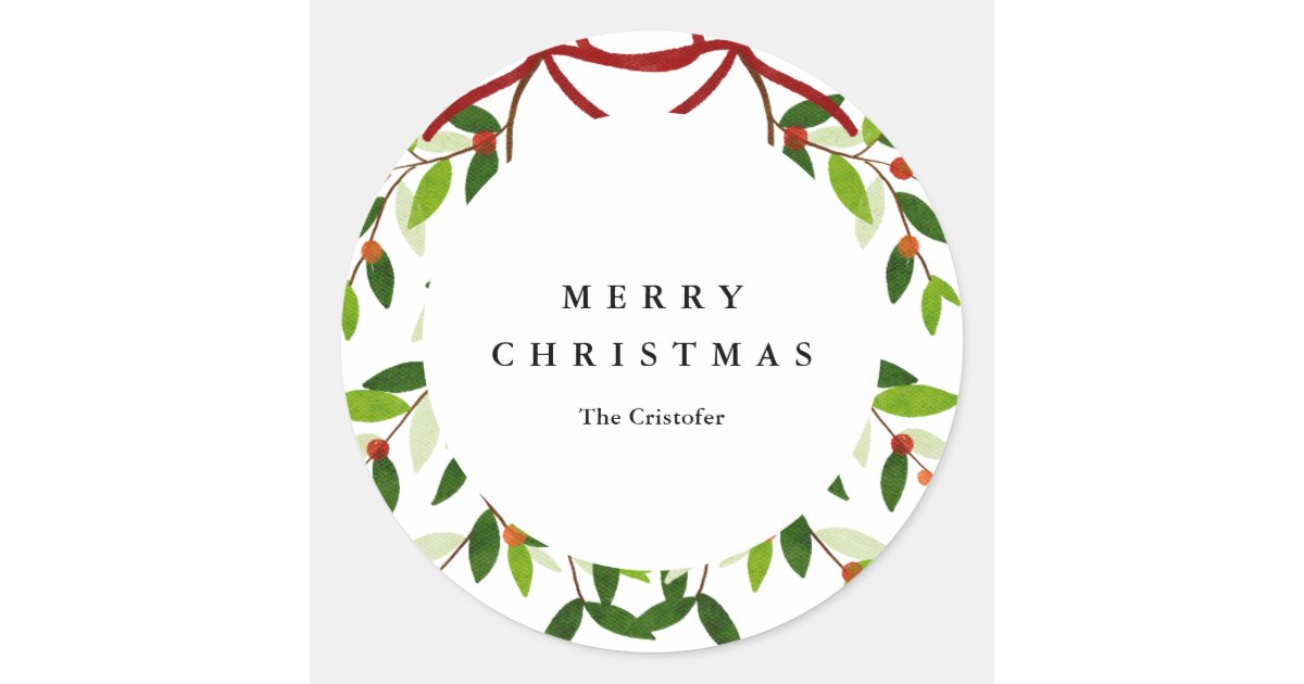 Mistletoe Holiday Sticker | Zazzle