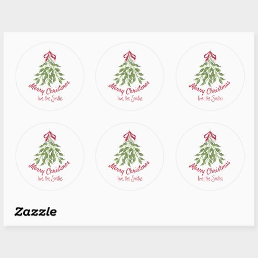 Mistletoe Holiday Sticker | Zazzle