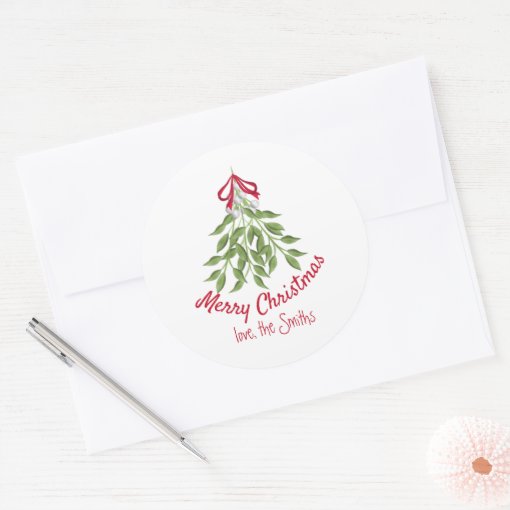 Mistletoe Holiday Sticker | Zazzle