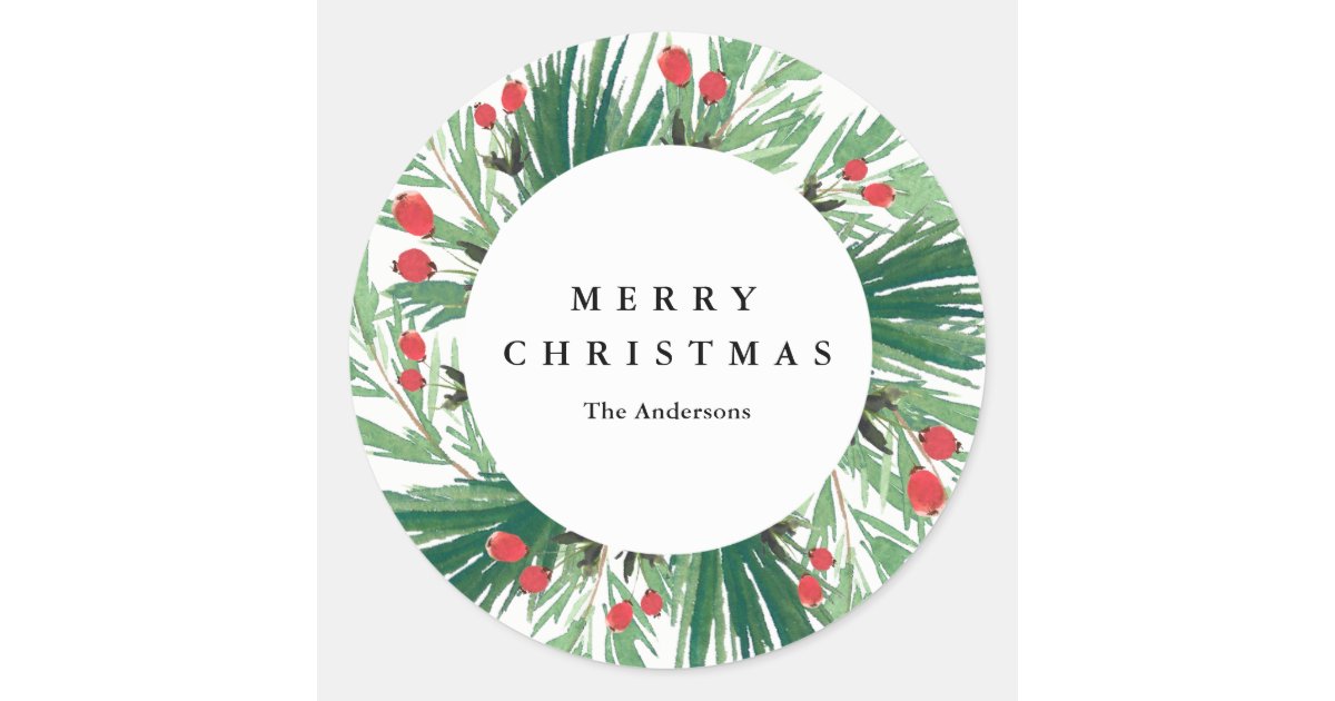 Mistletoe Holiday Sticker | Zazzle