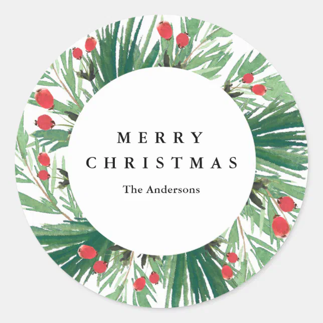 Mistletoe Holiday Sticker | Zazzle