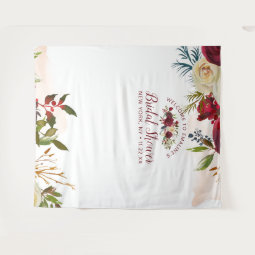 Mistletoe Manor Bridal Shower Photo Prop Backdrop | Zazzle