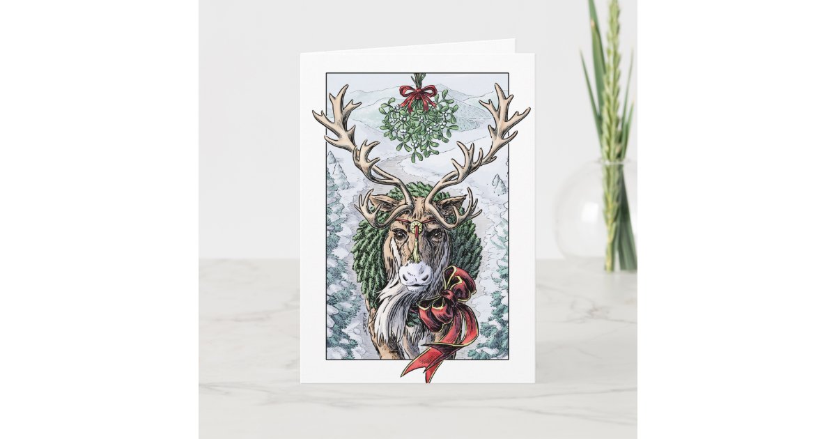 "Mistletoe Messenger" editable Christmas cards | Zazzle