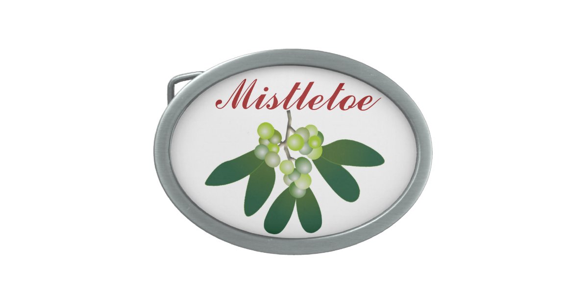 Mistletoe Oval Belt Buckle | Zazzle
