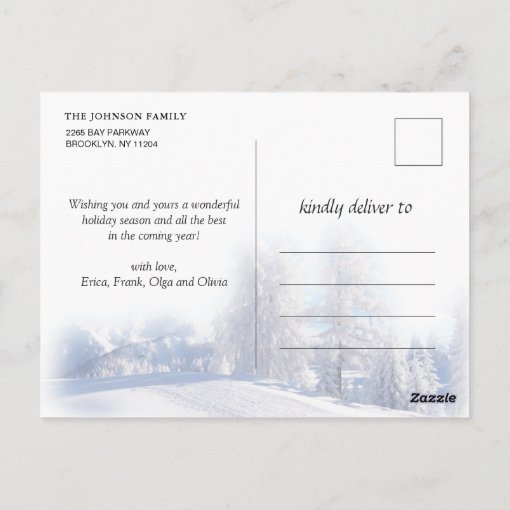 Mistletoe Rustic Christmas 4 Photo Greetings Postcard | Zazzle