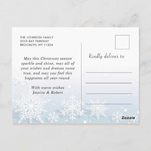 Mistletoe Rustic Christmas 4 Photo Greetings Postcard | Zazzle