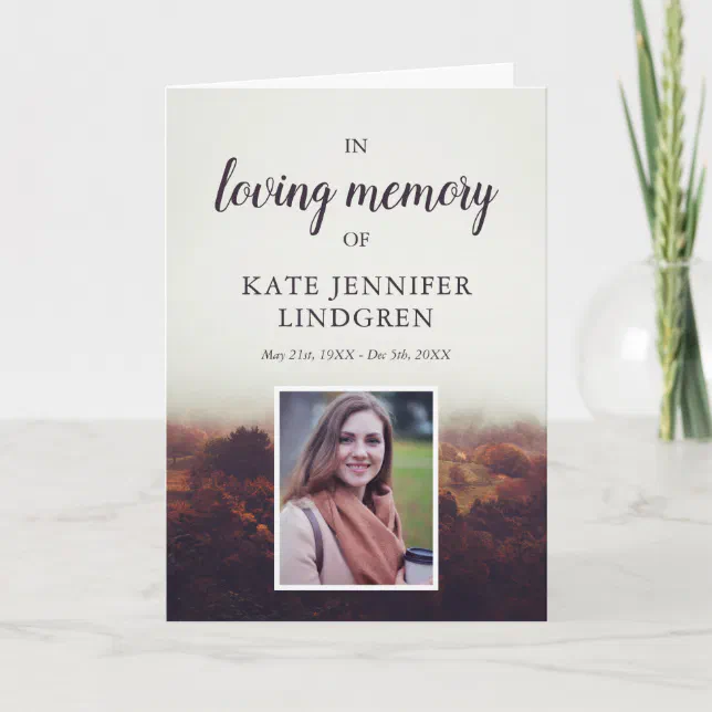 Misty Landscape - Photo - Funeral Program | Zazzle