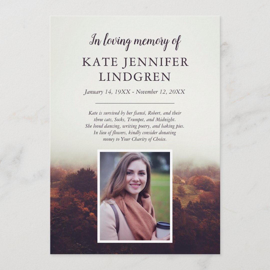 Misty Landscape - Photo - In Loving Memory Program | Zazzle