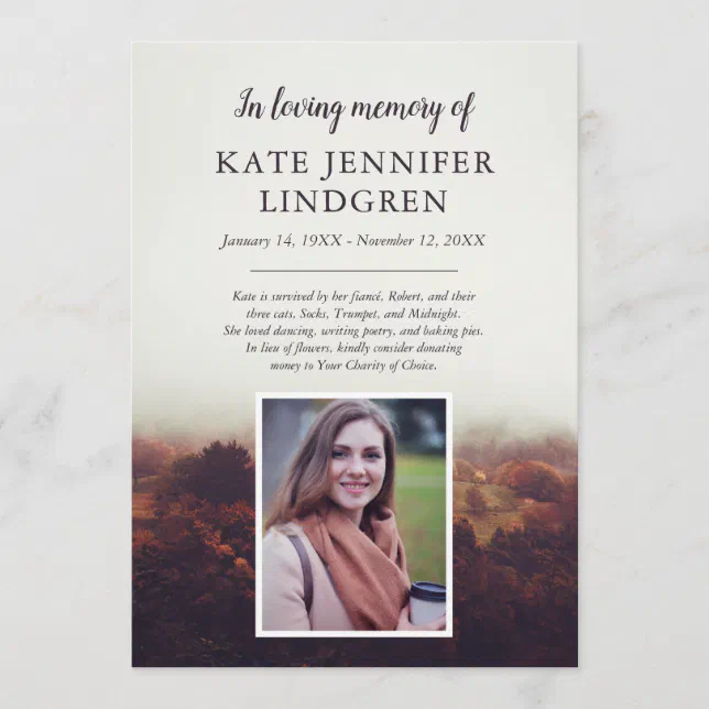 Misty Landscape - Photo - In Loving Memory Program | Zazzle