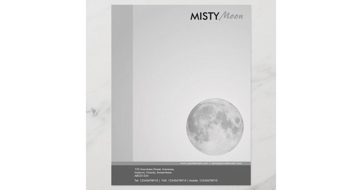 Misty Moon Letterhead | Zazzle