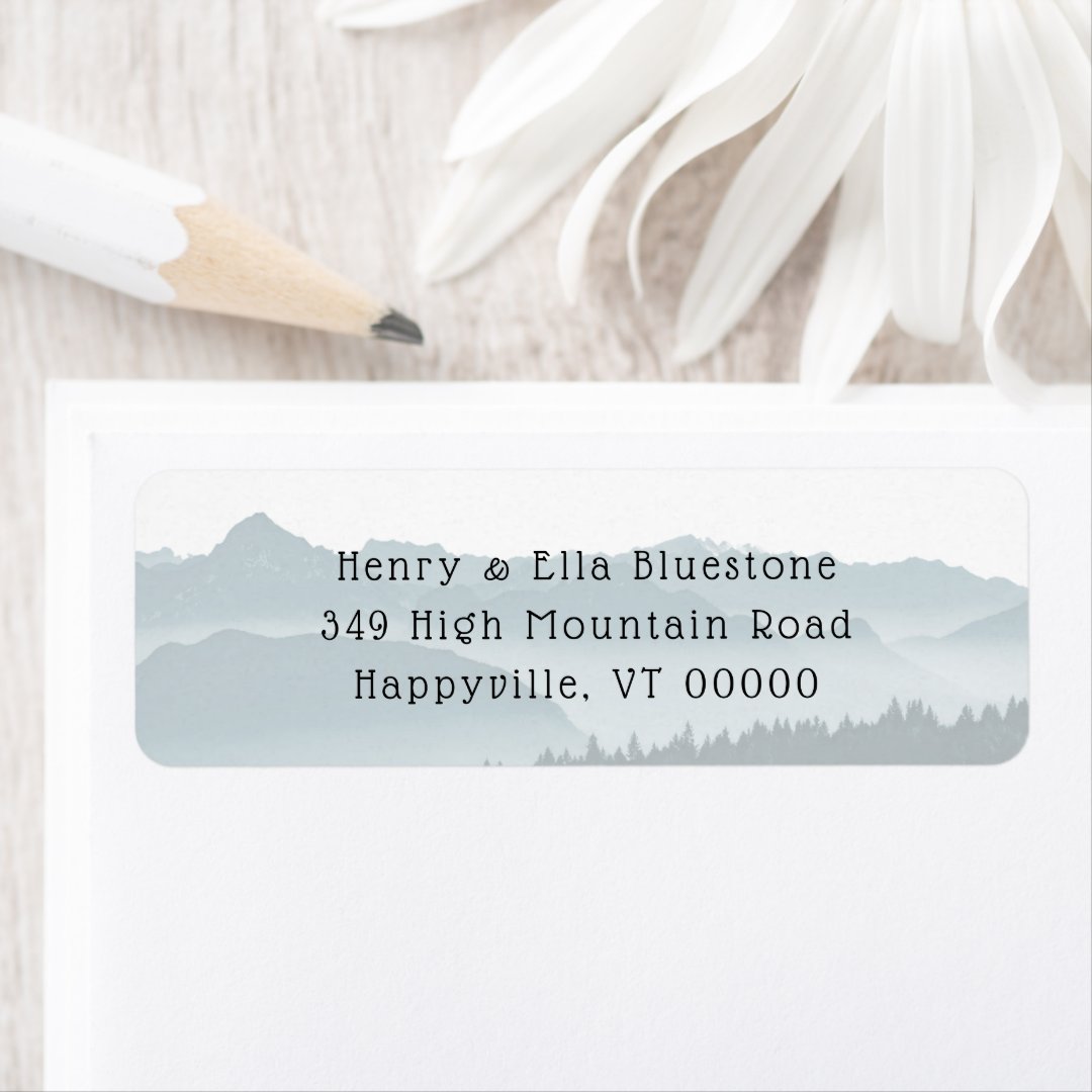 Misty Mountains Return Address labels | Zazzle