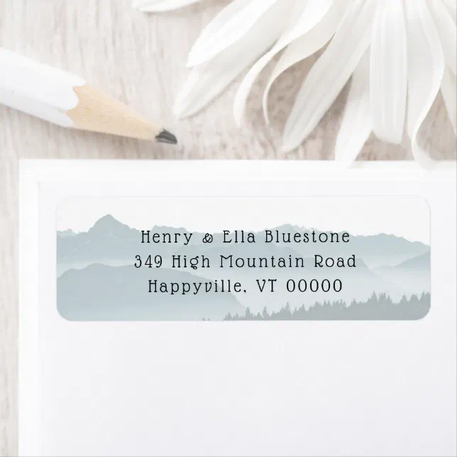 Misty Mountains Return Address labels | Zazzle