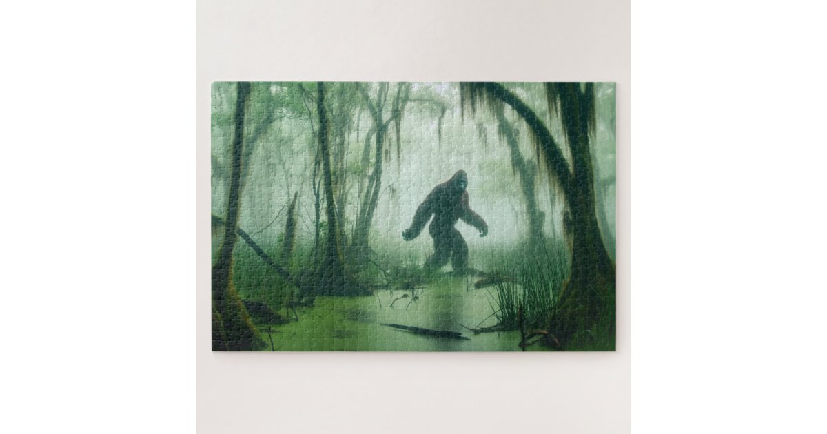 Misty Swamp Stalker, Bigfoot, Cryptid Jigsaw Puzzle | Zazzle