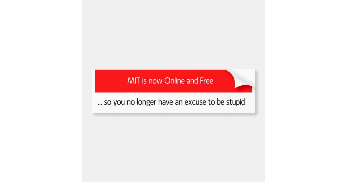 MIT OCW BUMPER STICKER | Zazzle