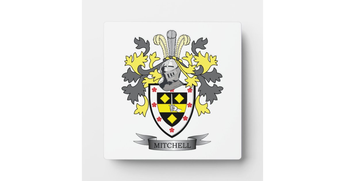Mitchell Family Crest Coat of Arms Plaque | Zazzle