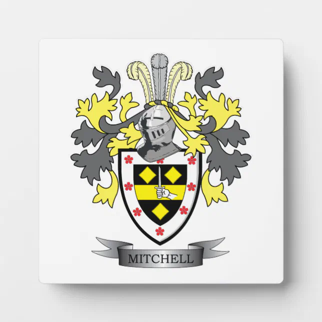 Mitchell Family Crest Coat of Arms Plaque | Zazzle