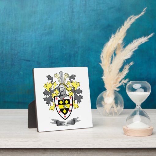 Mitchell Family Crest Coat of Arms Plaque | Zazzle