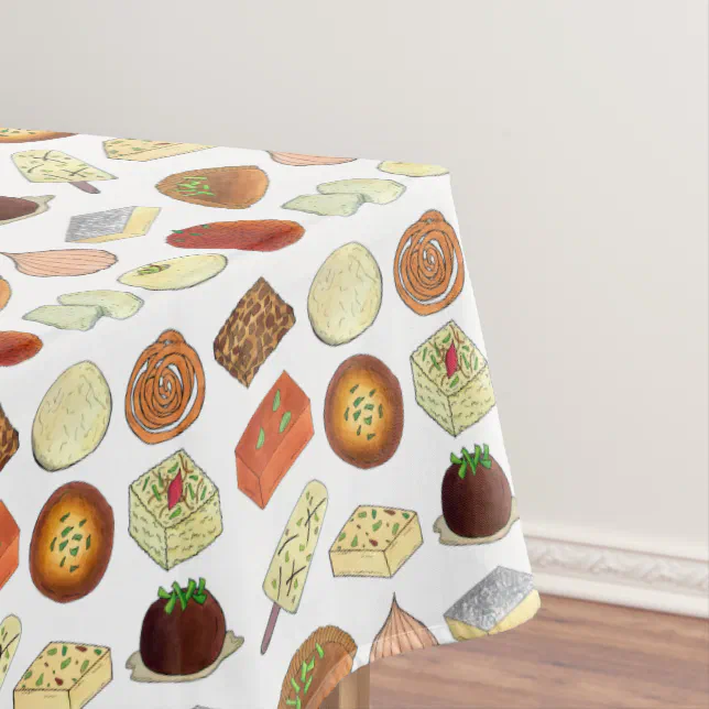 Mithai Indian Candy Sweets Confectionery Barfi Tablecloth | Zazzle