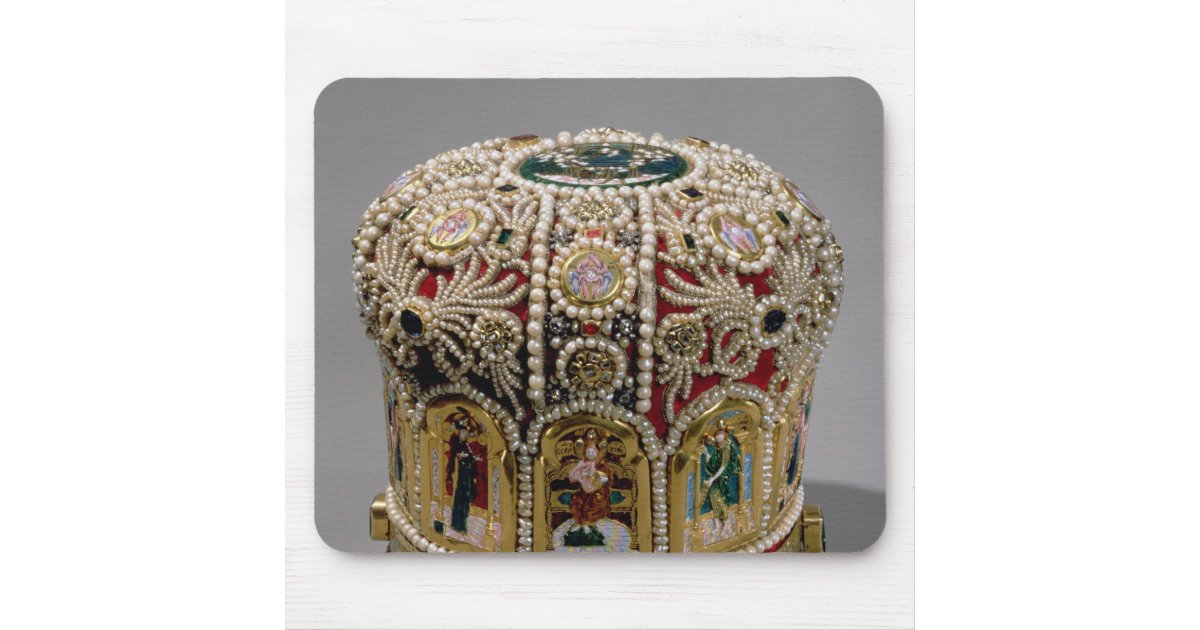 Mitre crown set with pearls and precious mouse pad | Zazzle