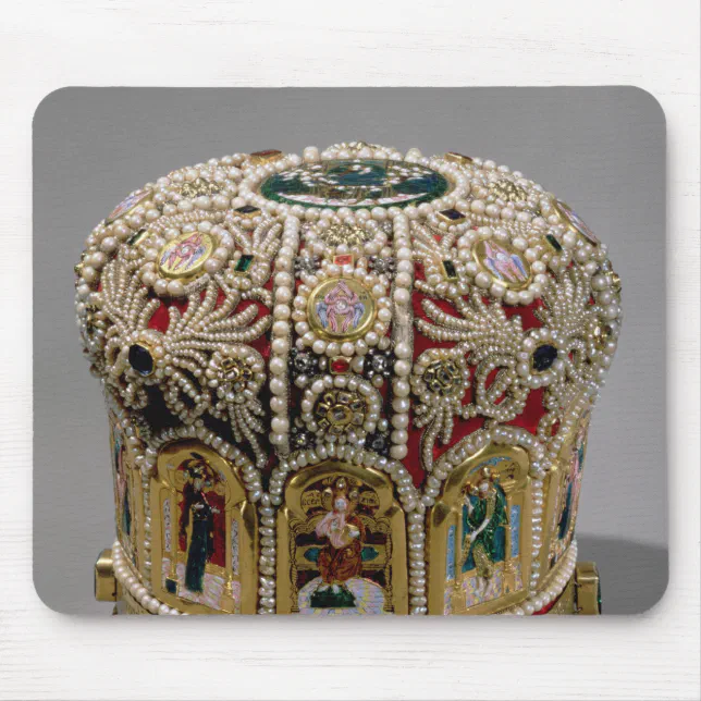 Mitre crown set with pearls and precious mouse pad | Zazzle