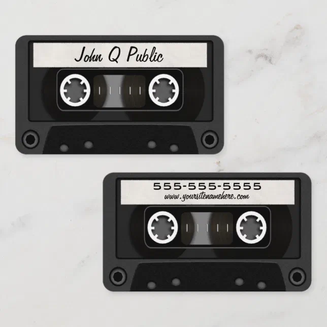 Mix Tape Black Business Card | Zazzle
