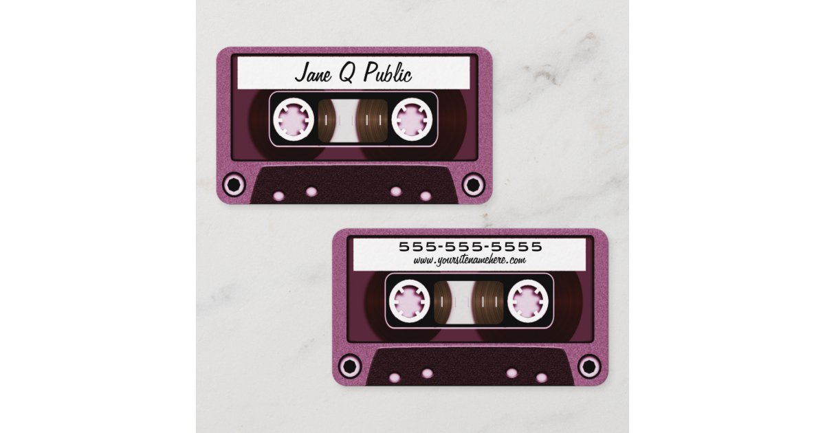 Mix Tape Pink Business Card | Zazzle
