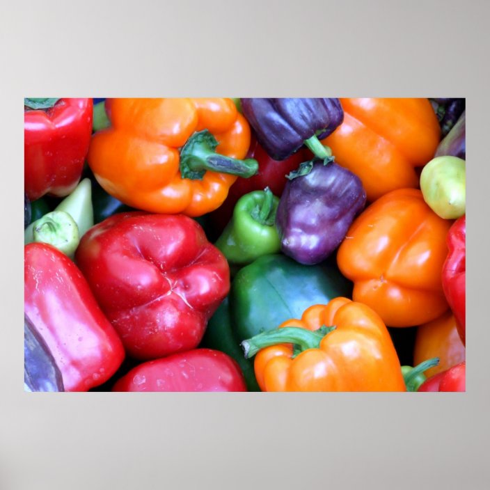 Mixed Bell Peppers Poster | Zazzle.com